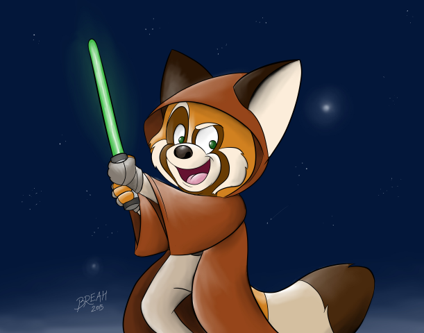 Jedi Red Panda – May The 4th Be With You… – Art By Breah