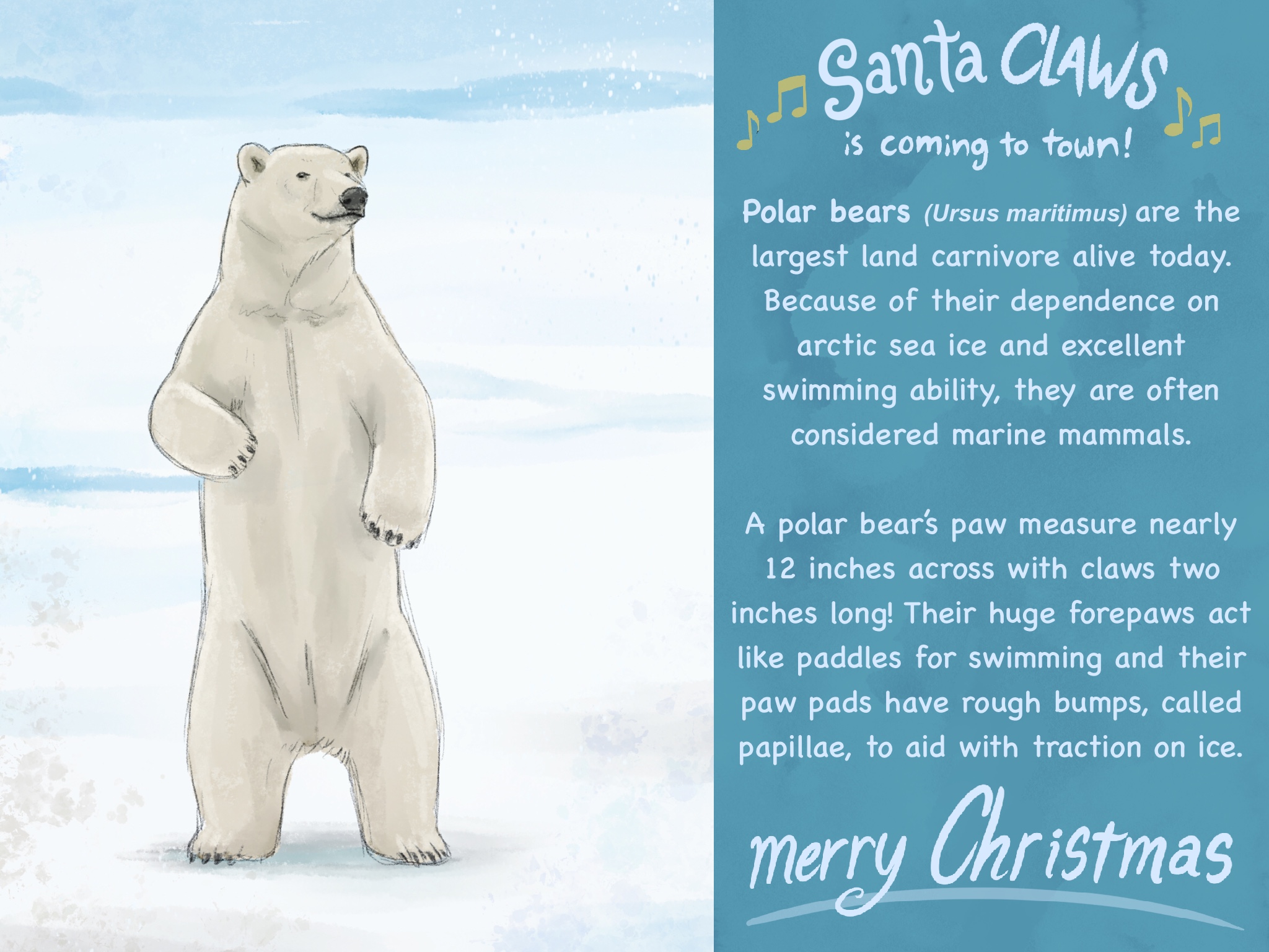 12 Creatures of Christmas: Day 10 – Polar Bear – Art By Breah